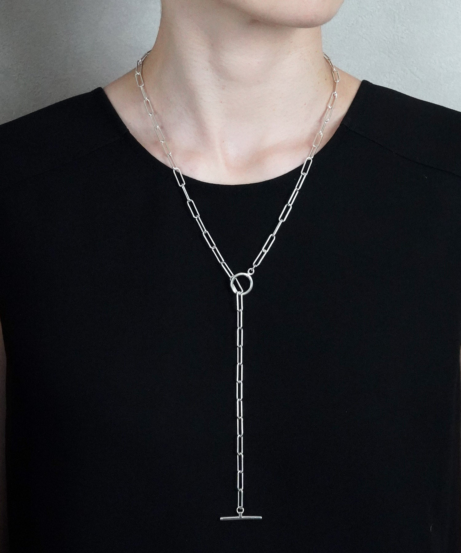【ISOLATION / アイソレーション】SV925 Rectangle Chain Long Necklace (60cm) / ISN ...
